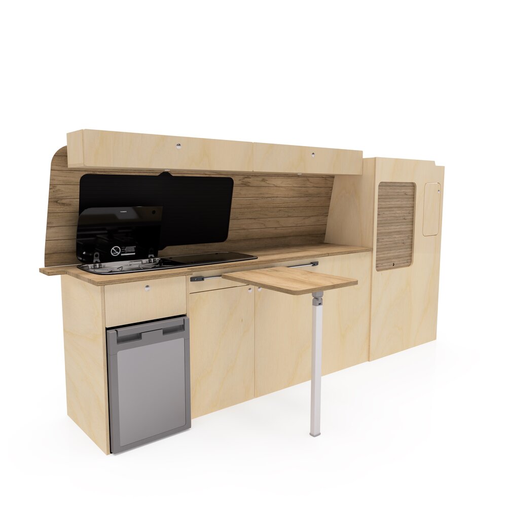 VW T5/T6 Plain Birch Ply Campervan Kitchen Interior Unit – Seaside Campers